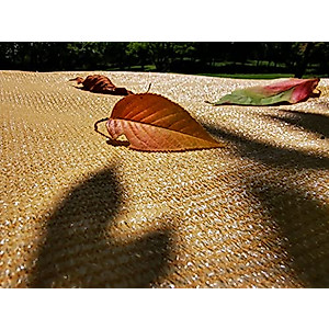MontCampys Sun Shade Sail 7' x 10' Rectangle Permeable Canopy Shade Cloth UV Block Cover for Backyard Patio Garden Lawn Carport Outdoor Camping Event, Yellow/Sand