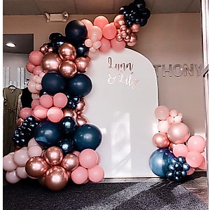 143Pcs Rose Gold Balloon Arch Garland Kit, Black Pink and Rose Gold Balloons 5/10/18 Inch for Women Girls Party Birthday Wedding Bridal Shower Bachelorette Engagement Anniversary Graduations Retirement New Year Party Supplies Backdrop Decorations…