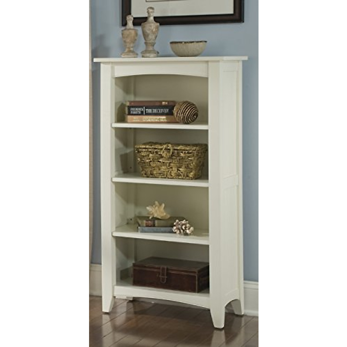 Alaterre Shaker Cottage Bookcase, Four Shelf, Ivory