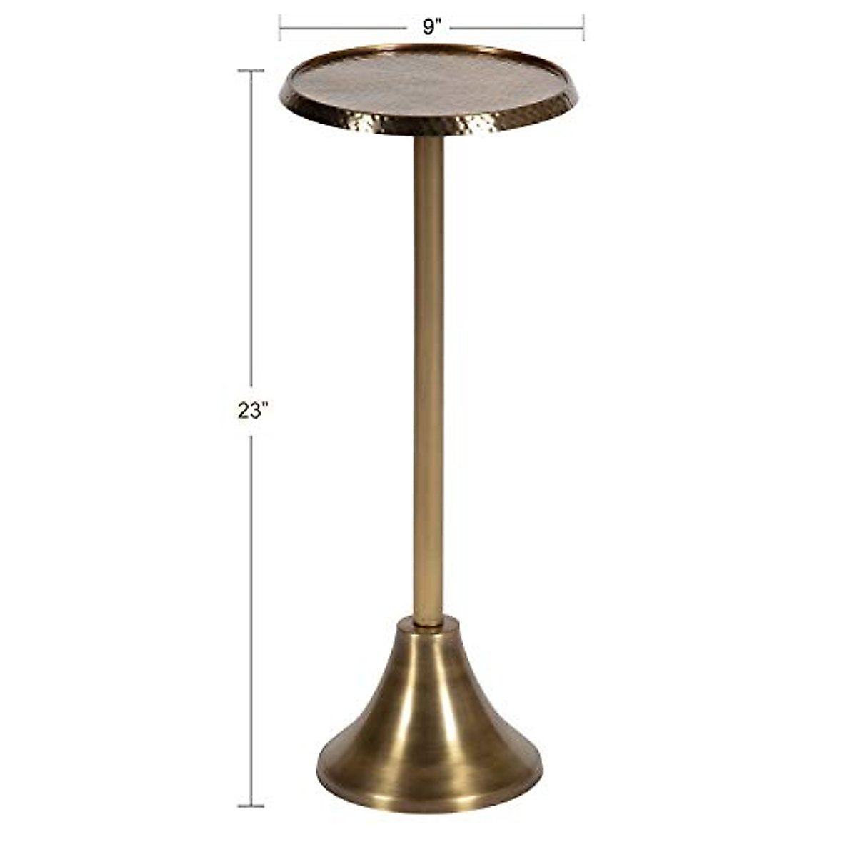Kate and Laurel Sanzo Bohemian Side Table, 9 x 9 x 23, Gold, Decorative Pedestal End Table for Display and Storage