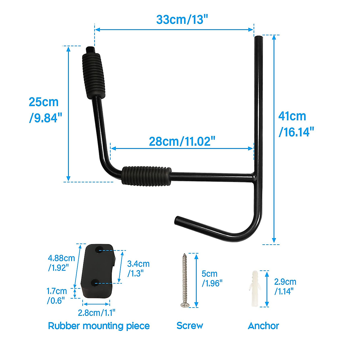 Tengchang 2 Pairs Kayak Storage Wall Mount Rack Ladder Surfboard Canoe Steel Folding Hanger