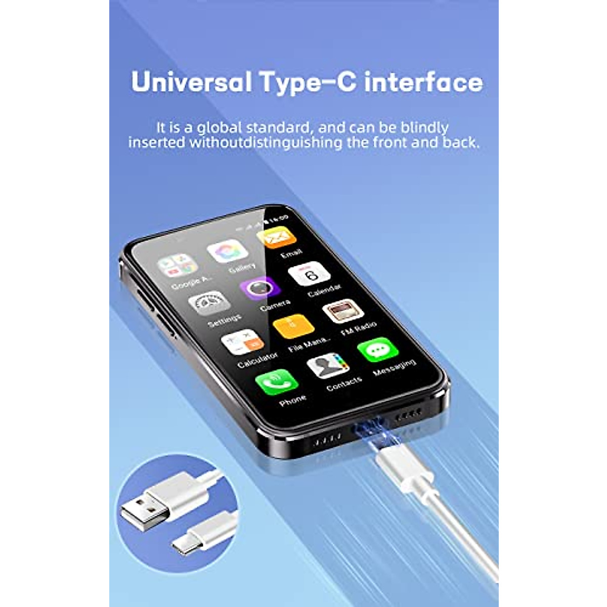 i14 Mini Smartphone 3.0 Inches Display Screen Android 8.1 Quad Core Dual SIM 2GB RAM 32GB ROM 1100mAh 5.0MP with Google Play Store Whatsapp Backup Cellphone (White)