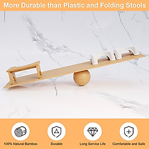 Uaniar Bamboo Toilet Stool, Wooden Squatting Potty Stool for Adults, 7 Inch Toilet Stool Squat Adult, Non-Slip Wood Poop Stool for Bathroom, Portable Toilet Foot Pooping Stool, Poop Stool for Kids