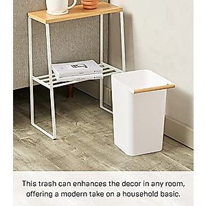 YAMAZAKI home Como Trash Can, One Size, White - 3132