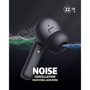 ausounds Wireless Earbuds, Active Noise Cancelling, 20 Hours Playtime, Workout Sweat Resistant, Touch Control (Black)