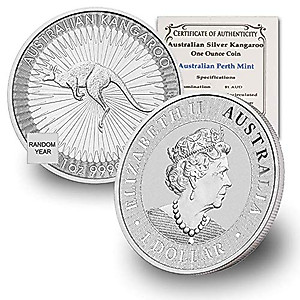 2015 - Present (Random Year) 1 oz Australian Silver Kangaroo Coin Brilliant Uncirculated with Certificate of Authenticity $1 BU