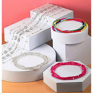 TOBENY 12PCS Waist Beads Waist Chain for Women Beach Bikini Belly Chain Colorful Summer Body Chains Gold Silver Bead Waist Chains Summer Body Jewelry Set