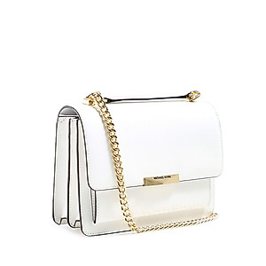 MICHAEL Michael Kors Jade Large Gusset Shoulder Optic White One Size