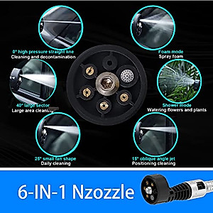 Battery Pressure Washer, Max 870 PSI, 2.1GPM Portable Pressure Washer, Cordless Pressure Washer with 6-in-1 Nozzle, Electric Powered Washer for Car/Fence/Floor Cleaning & Watering