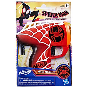 Nerf Spider-Man: Across The Spider-Verse, Miles Morales MicroShots Dart Blaster, Movie Inspired Design, 2 Elite Darts