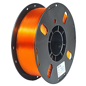 RANKI PETG Filament 1.75mm 3D Printer Filament, Dimensional Accuracy +/- 0.03 mm, 1kg Spool(Transparent Orange)