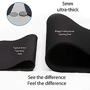 Pro Gaming Mouse Pad (5mm) | Traverse Ridge Massive 46 inch | 46x17.3x0.20 Extra Thick | Black/Black | Dense Weave Speed Poly, Superior Control | Stitched Edge, Washable, Giant Large Desk Mat