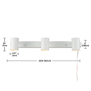 Globe Electric 60024 3-Light Plug-in Track Lighting, Matte White, 15 Foot Cord, in-Line On/Off Rocker Switch, Track Ceiling Light, Track Lighting Kit, Ceiling Light Fixture, Home Improvement