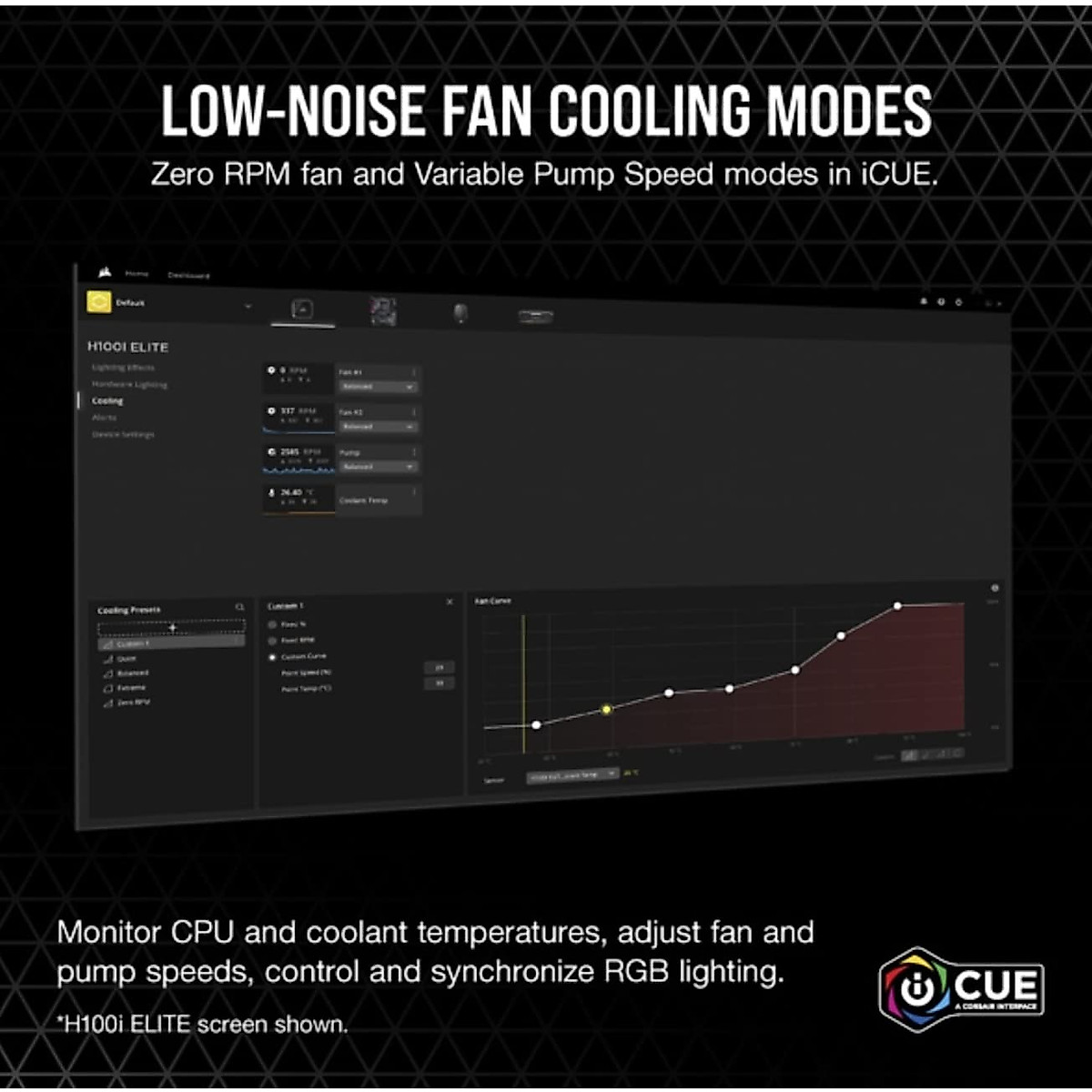 Corsair iCUE H100i RGB Elite Liquid CPU Cooler (16 Dynamic RGB LEDs, 120mm AF Elite Series FDB Fans, 240mm Radiator, iCUE Software Compatible, LGA 1700, 1200, 115X, 2066, and AM4 Sockets) Black