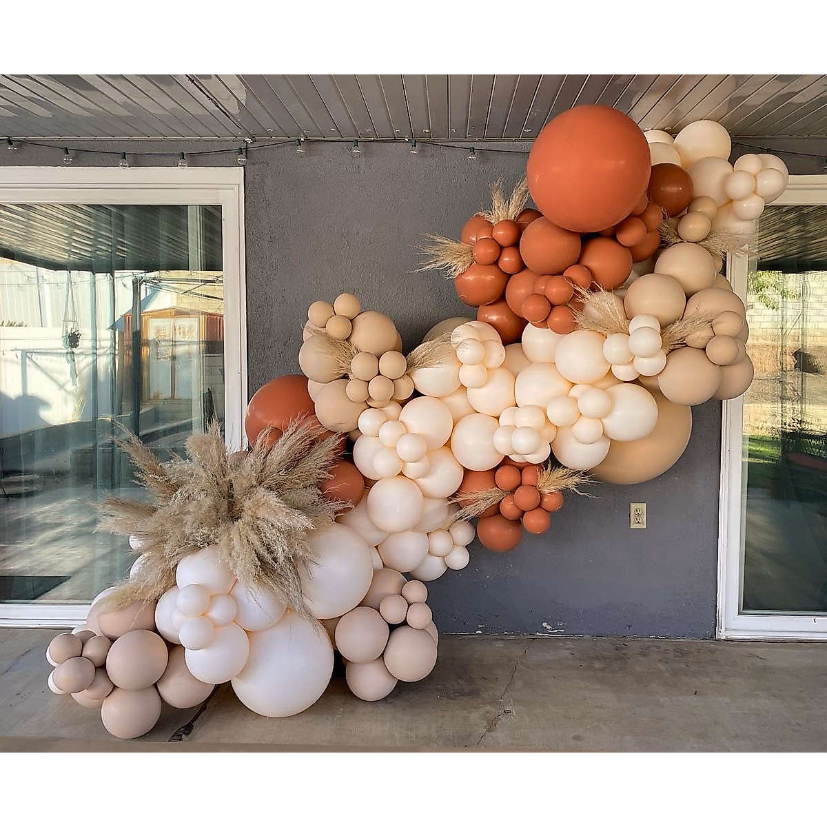 Fealixgener 152pcs Fall Balloon Arch Kit, Double Stuffed Terracotta Balloons, Thanksgiving Autumn Birthday Party Decorations