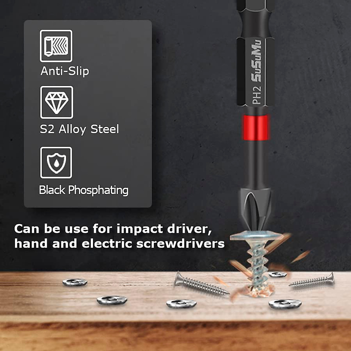 Christmas Tool Gifts for Dad Men, Magnetic Wristband Unique Tool Gift for Men Stocking Stuffers, 1inch Phillips Bits #2 Impact With Tool Belt for Holding Screws Nails Drill Bits,Magnetic Wrist Band Fa