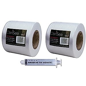 D-D The Aquarium Solution ClariSea SK-3000XL Replacement 4 inch Roll Fine Fleece XL (Gen 2) (Two Packs) Plus American Top Aquatic Syringe