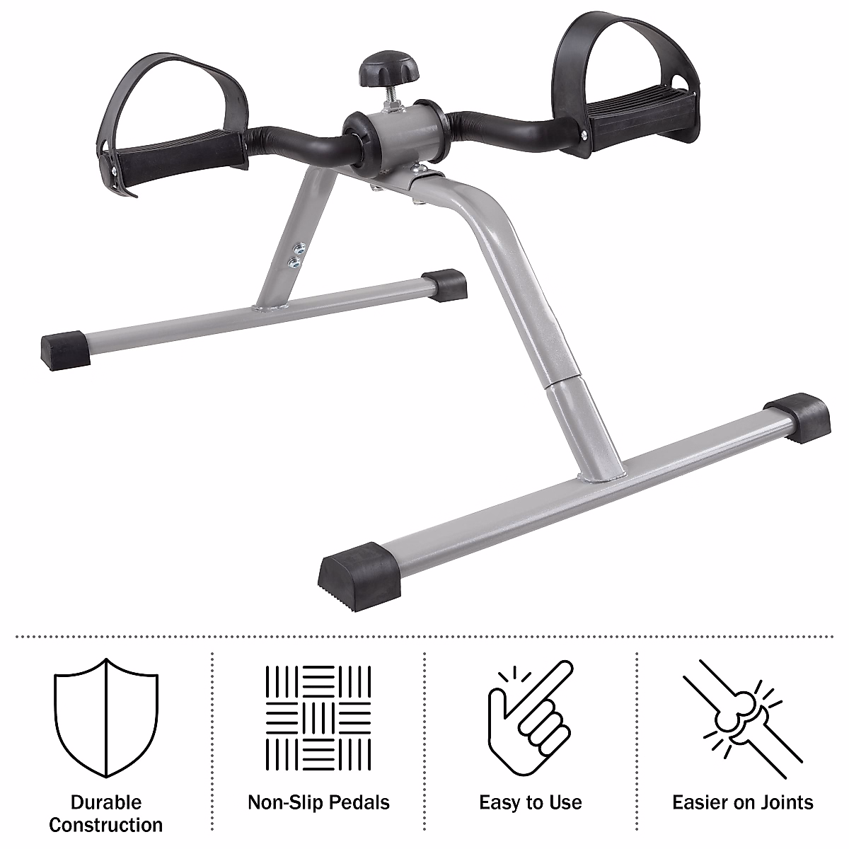 Under Desk Bike Pedal Exerciser with Calorie Tracker and Adjustable Resistance - Mini Foldable Indoor Home Gym Exercise Equipment by Wakeman