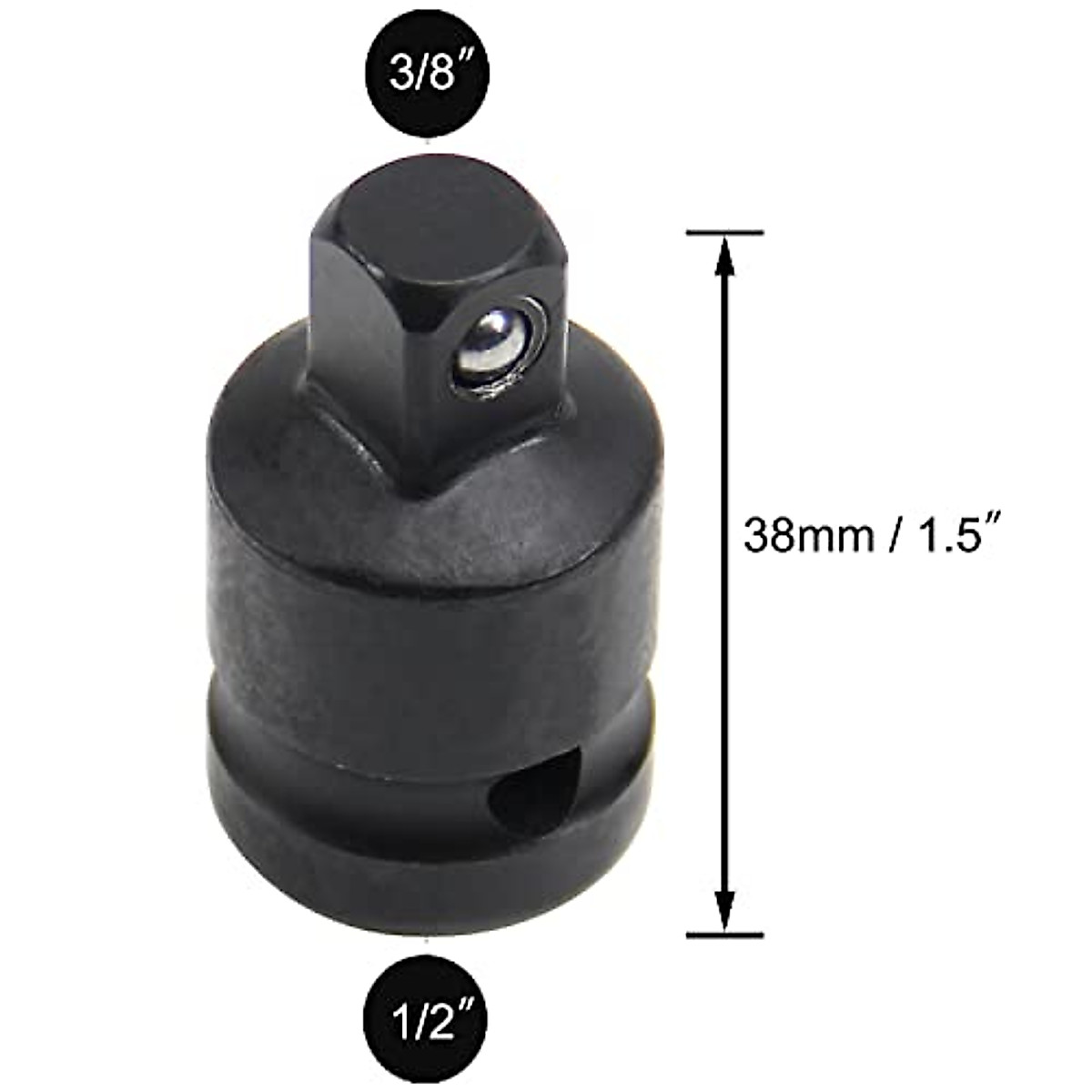 Utoolmart 1/2 Inch Drive (F) x 3/8 Inch (M) Impact Socket Adapter for Ratchet Wrenches, Female to Male, Cr-Mo