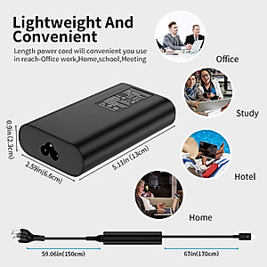 90W USB C Replacement for Dell XPS 13 9360 Type C Adapter Power Cord