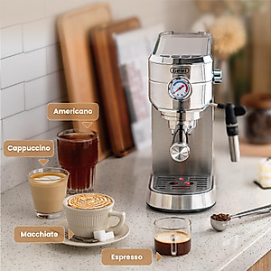 Gevi Espresso Machine 20 Bar with Auto Milk Frother, Professional Espresso Maker with Adjustable Shot Volume, Compact Cappuccino & Latte Machine, Stainless Steel, Gift for Coffee Lover, Home Baristas