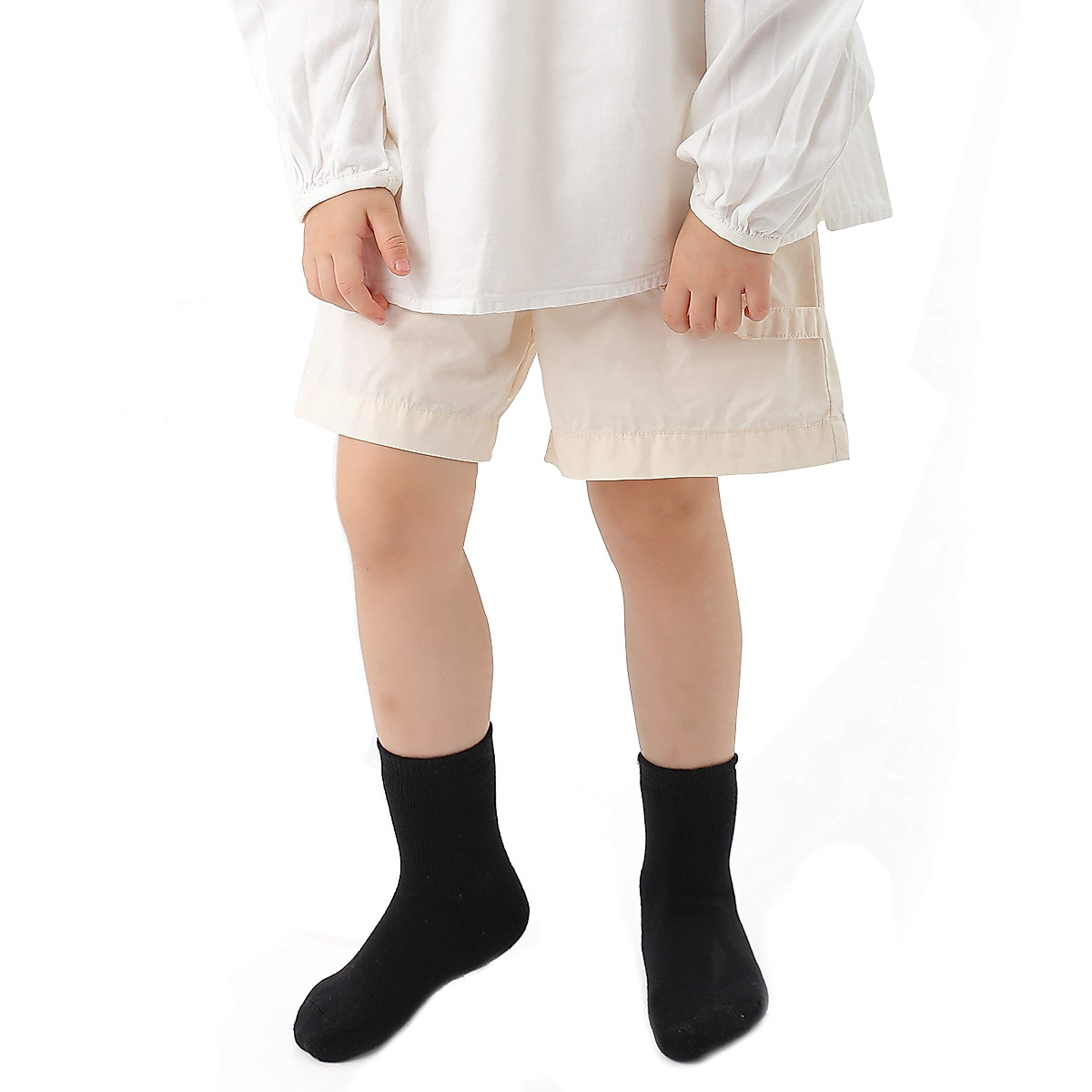 JORMATT 6 Pairs Toddler Thick Thermal Crew Socks Baby Winter Socks Boys Warm Fleece Socks Girls Cute Slipper Socks with Non Slip Girps,2-4 Years L