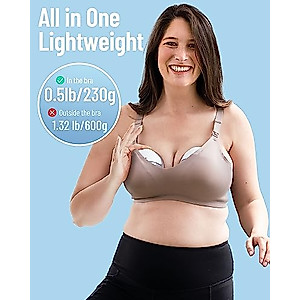 Opnmina Wearable Hands-Free Breast Pump, Double Electric Breast Pumps, Breastfeeding for Mom Wireless & Portable,with Precision LCD Display – 2 Pack White