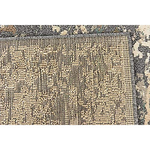Unique Loom Tuareg Collection Vintage Distressed Traditional Area Rug, 2 ft 6 in x 10 ft, Gray/Beige