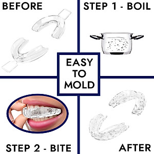 NovaWhite Teeth Whitening Trays - Moldable, Trimmable, Custom Fit, Comfortable, BPA FREE, Latex Free, Dental Grade Guard - (4) Mouth Trays, Hygienic Case – Easy to Mold, Mouth Tray for Tooth Whitening