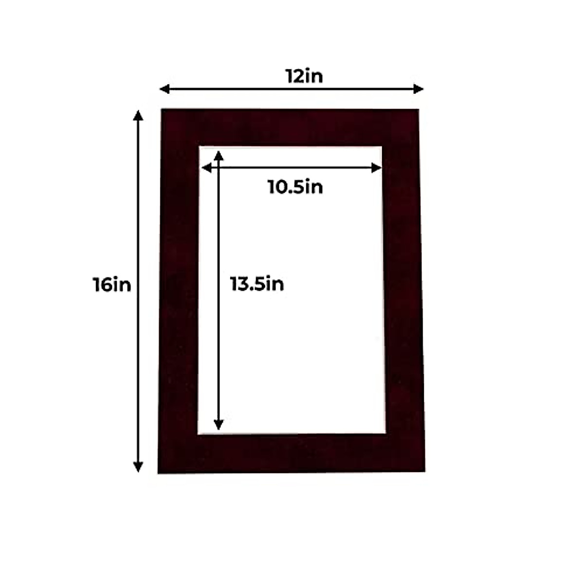 12x16 Mat for 11x14 Photo - Precut Dark Red Suede Picture Matboard for Frames Measuring 12 x 16 Inches - Bevel Cut Matte to Display Art Measuring 11 x 14 Inches - Acid Free ONE MAT