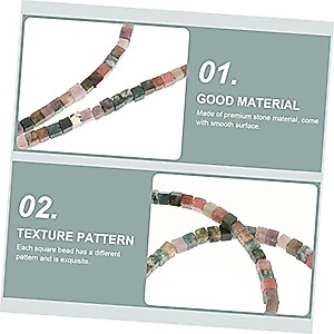 SEWACC 7pcs 85pcs Cube Beads Keychain Making Supplies Carnelian Necklace Natural Beads Bracelets Beads Kit Square Bracelet Gemstone Cube Beads Loose Beads DIY Stone DIY Jewelry Stone Rock