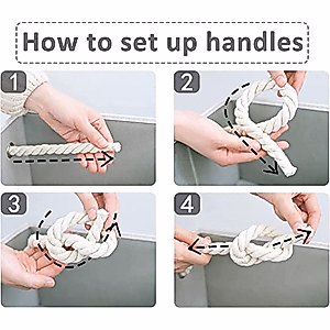 jeadwwr Large Foldable Storage Bins with Lids for Organizing, Fabric Storage Boxes with Lids for Shelves, 2-Pack Clothes Baskets with Cotton Rope Handles Zip Closet Bins (Ash Grey, 17.7x13.8x9.8in)