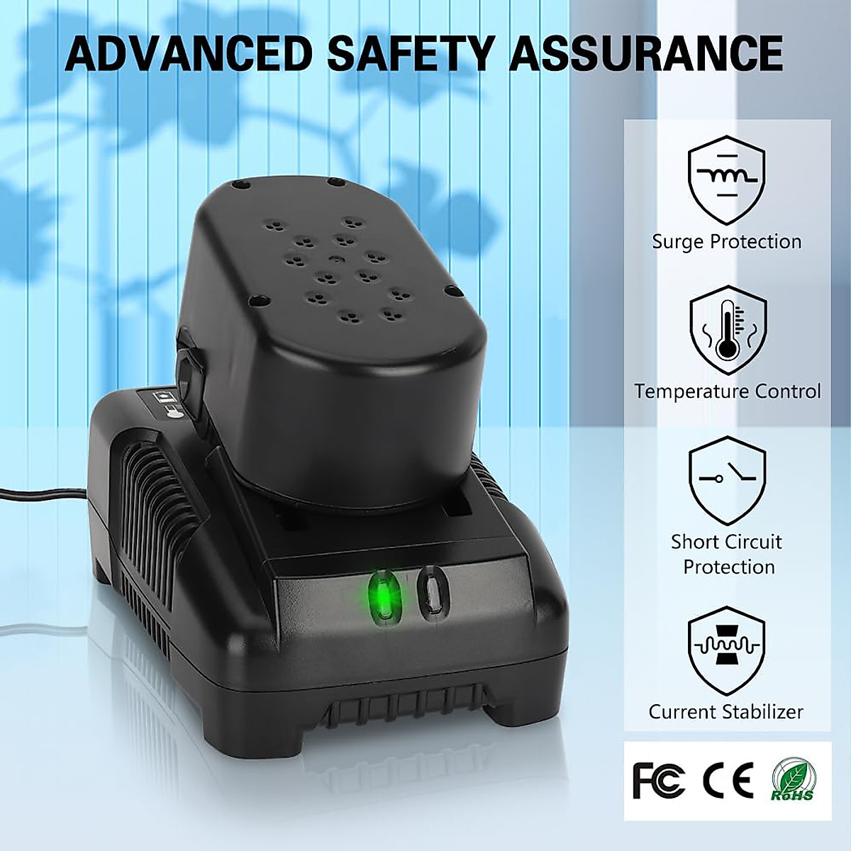 18V for Ridgid Battery Charger R86092 R86091 Replacement for Ridgid 18V NiCad/Lithium Ion Battery R840093, R840095, R840083, R840085, R840086, R840087, R840089, AC840085, AC840086