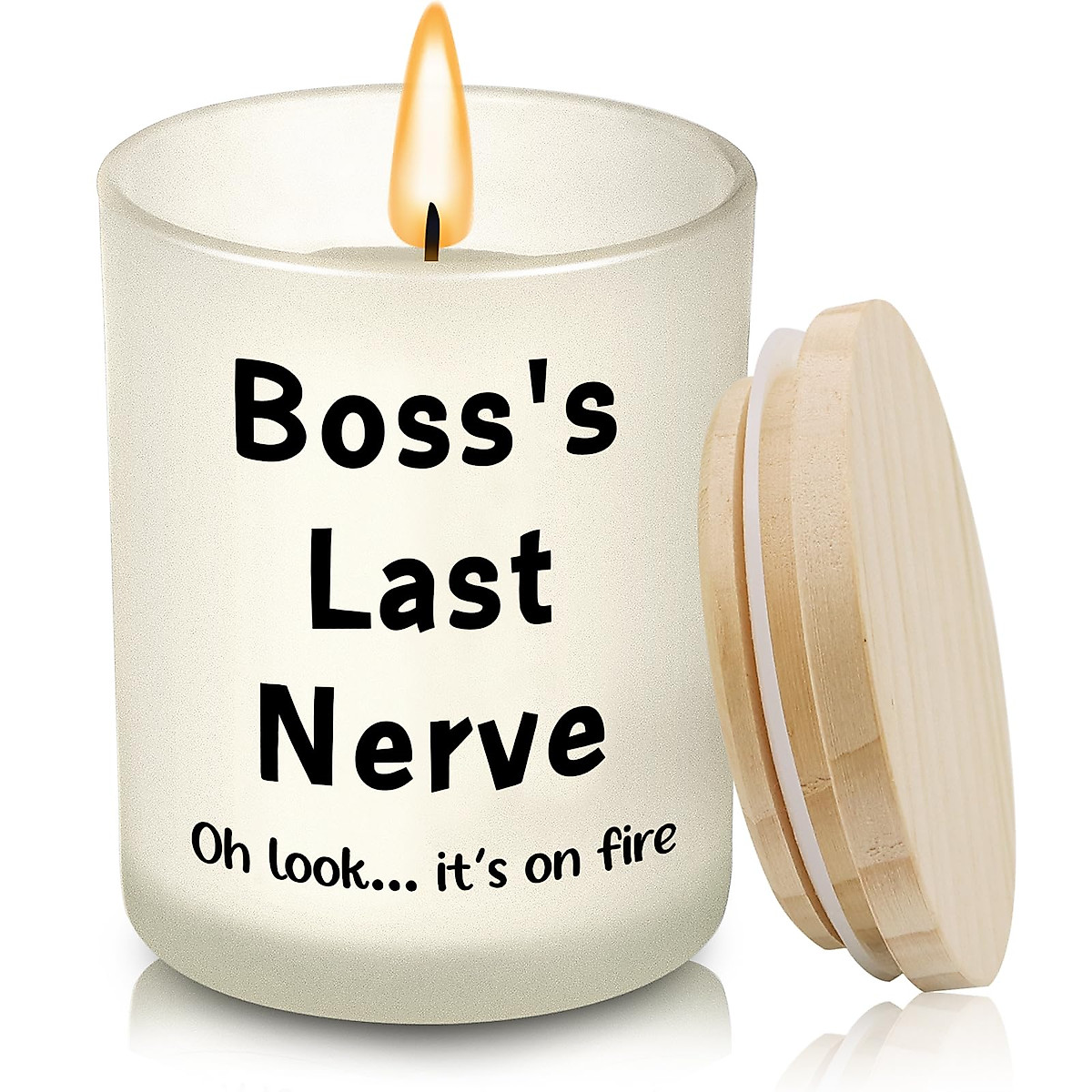 Boss Lady Gifts for Women Boss Gifts Funny Birthday Christmas Gifts for Boss, Gag Cool Office Christmas Gifts for Coworkers Thank You Appreciation Gifts for Boss Office Decor, Boss's Last Nerve Candle