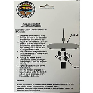 Beach Umbrella Holder for Patio Tables - Strong Locking System to Secure any Outdoor Sun & Wind Beach Umbrella - Won't Blow Away - Use for 1.5 inch Diameter Umbrella Shaft