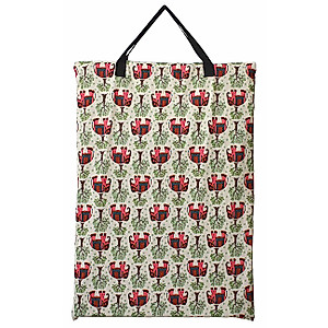 Large Hanging Wet/Dry Cloth Diaper Pail Bag for Reusable Diapers or Laundry (Red Elephant)