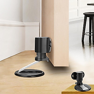 Magnetic Door Stop，Adjustable Door Stop，Invisible Magnetic Door Stop，with 2sets Adhesive No Drilling,for Heavy Duty Home Office Door (Black 2)