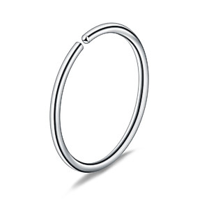 SCERRING 12PCS 22G Stainless Steel Fake Nose Septum Hoop Rings Lip Helix Cartilage Tragus Ear Ring Piercing 8mm 10mm - Mix Color