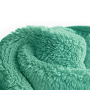 Makeup Remover Microfiber Face Cloths 2 pack, Reusable, 6 Hair Ties (2 Count, Seafoam)