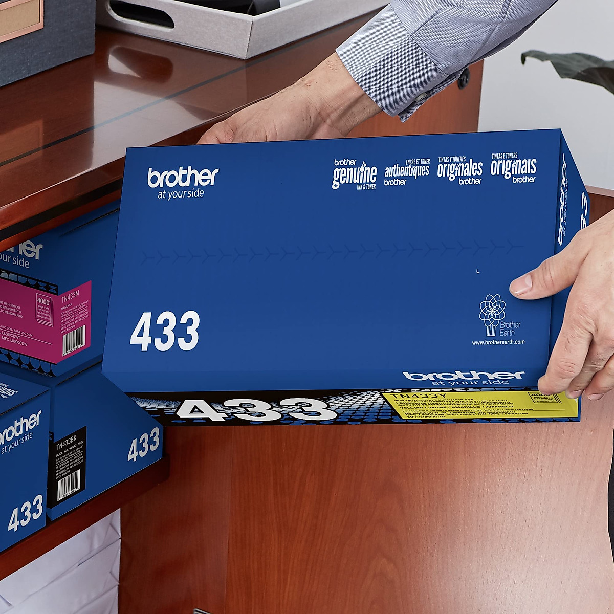 Brother Genuine High Yield Toner Cartridge, TN433Y, Replacement Yellow Toner, Page Yield Up to 4,000 Pages, Amazon Dash Replenishment Cartridge, TN433