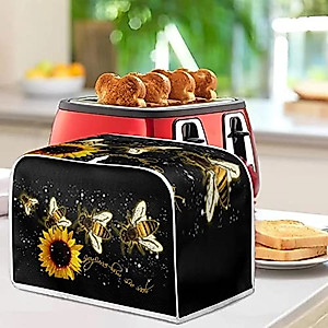 Jiueut Hummingbird and Flower Print Toaster Cover 2 Slice Wide Slot,Kitchen Small Appliance Covers,Small Toaster Microwave Oven Dust Cover,Pink