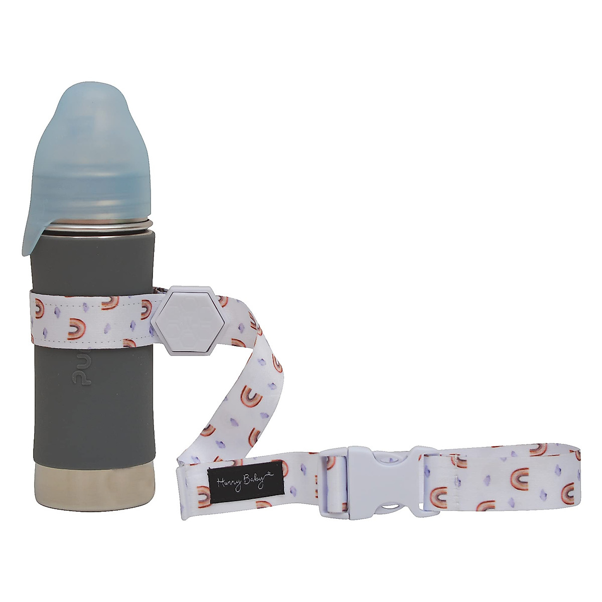 Sippy Cup Straps for Baby Bottle Toy Leash 2 Pack for Stroller High Chair Strap (Hearts/Rainbow)