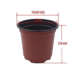 HAZOULEN 4" Plastic Plants Pots for Starting Seeds Seedlings, 50 Pack
