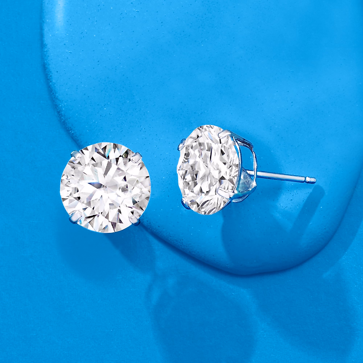Ross-Simons 8.00 ct. t.w. CZ Stud Earrings in 14kt White Gold