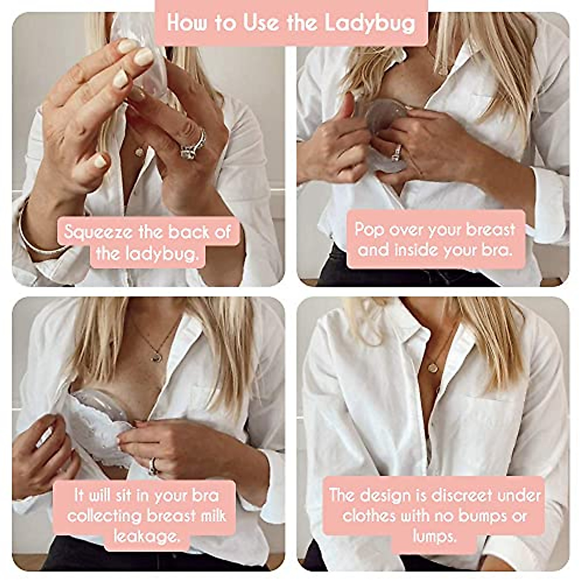 haakaa Ladybug Breast Milk Collector Breast Shells Milk Saver Nursing Cups for Large Milk Supply, Replace Disposable Breast Pads, Reusable & Wearable (150ml, 1 Pc)