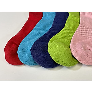 COUVER Youth Kids Sports Quarter Athletic Socks, RED, Size Youth Large