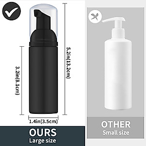 EGALLOP 2 Oz Empty Black Foam Pump Bottle, Foamer Soap Dispenser for Lash Shampoo, Hand Soap, Foaming Cleaner(Black Pump, 12 PCS)