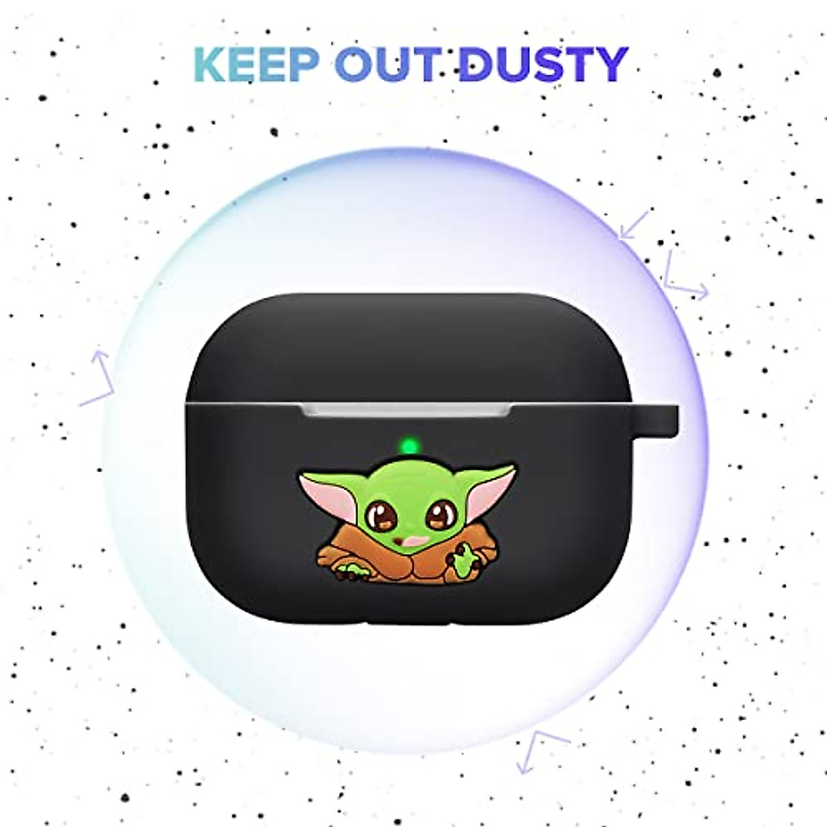 Flocute Silicone Case Compatible with AirPods Pro Silicone Cartoon Case with 3D Baby Funny Cute Cover with Keychain Gift for Women Girls Kids for AirPods Pro ((Monster Baby)