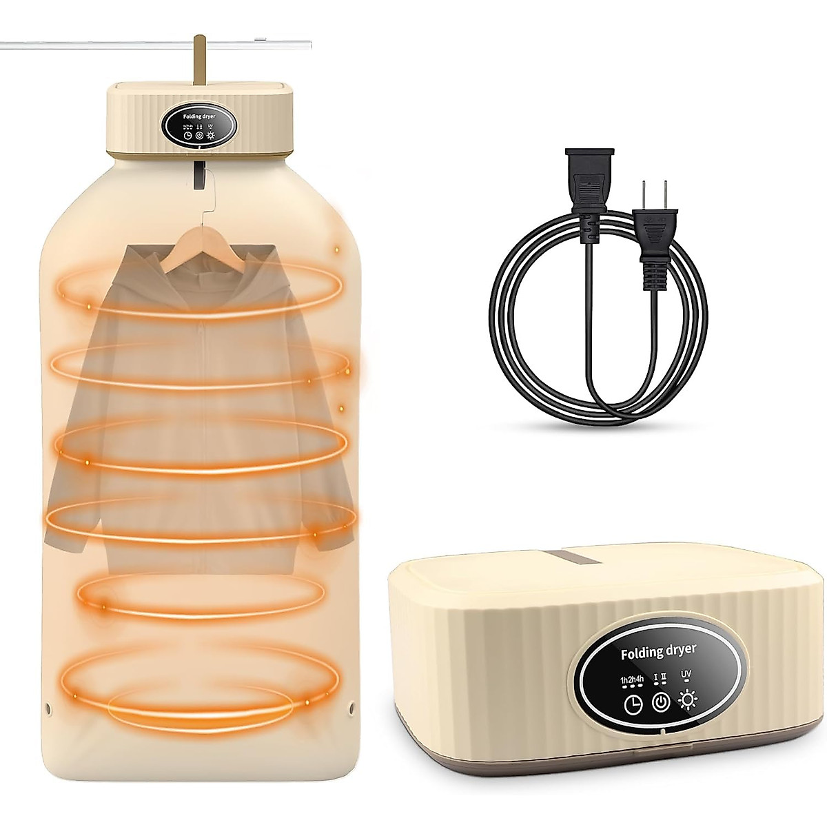 Portable Clothes Dryer, Mini Laundry Dryers Small Compact Foldable Electric Drying Machine with Dry Bag for Travel, RV, Home, Apartment