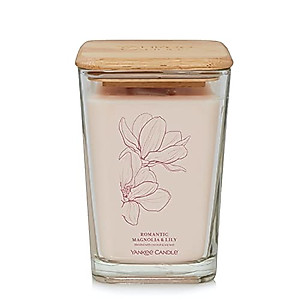 Yankee Candle Romantic Magnolia & Lily Well Living Collection Large Square Candle, 19.5 oz.